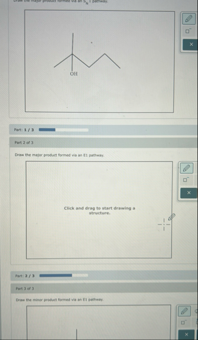 Solved Part: 1 / 3Part 2 ﻿of 3Draw the major product formed | Chegg.com