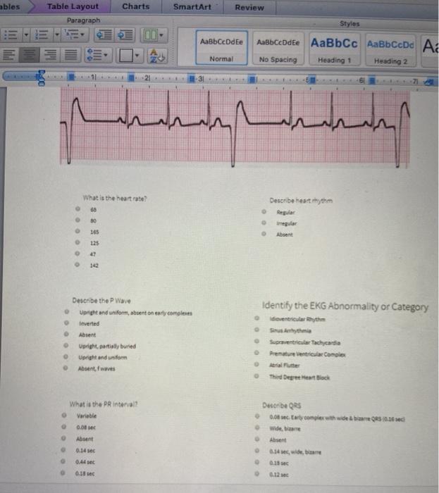 Solved ables Charts SmartArt Review Table Layout Paragraph | Chegg.com