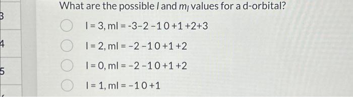 Solved What are the possible / and m1 values for a | Chegg.com