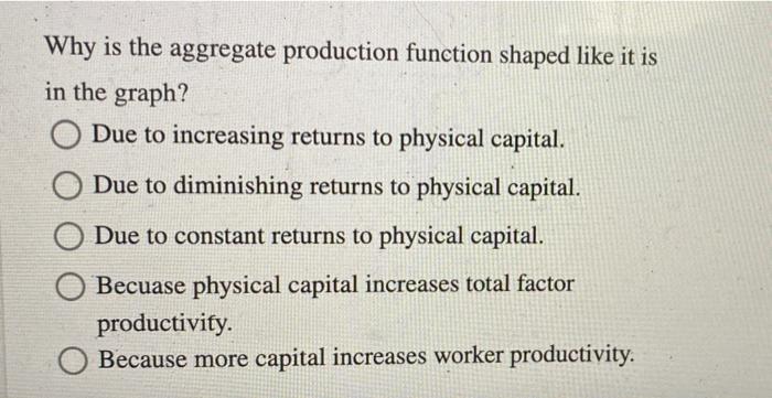 Solved 165 Use the graph of the aggregate production | Chegg.com