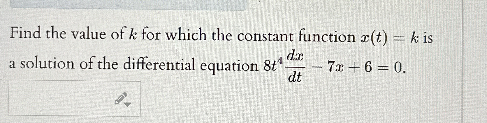Solved Find the value of k ﻿for which the constant function | Chegg.com