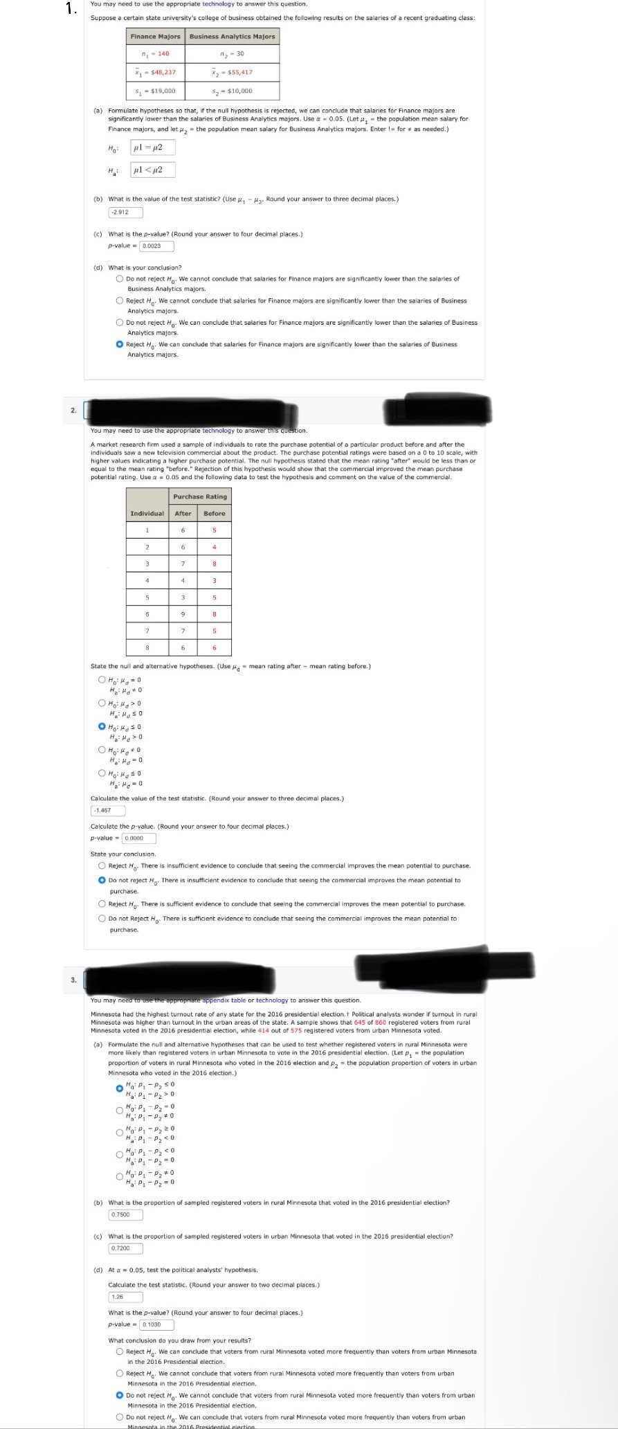 Solved Please fix all incorrect answers on question 1, | Chegg.com