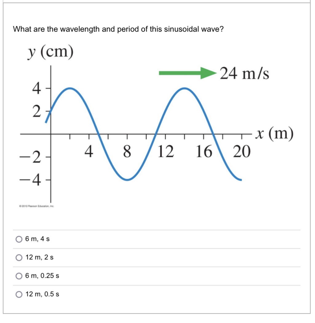 Solved What are the wavelength and period of this sinusoidal | Chegg.com