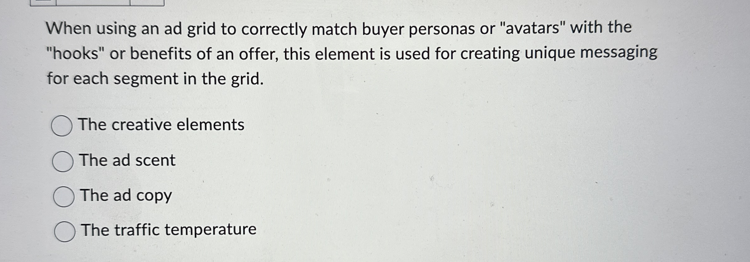 Solved When using an ad grid to correctly match buyer | Chegg.com