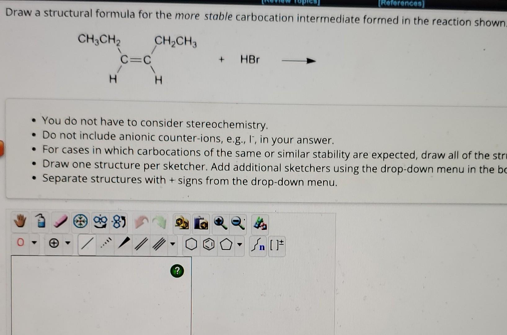 Solved Draw a structural formula for the more stable | Chegg.com