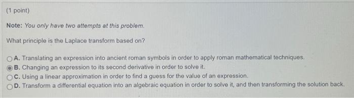 Solved (1 point) Note: You only have two attempts at this | Chegg.com