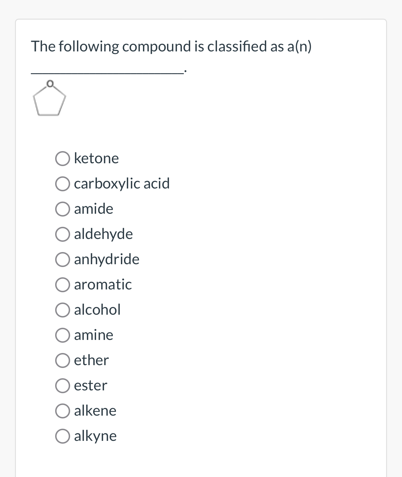 Solved The following compound is classified as | Chegg.com