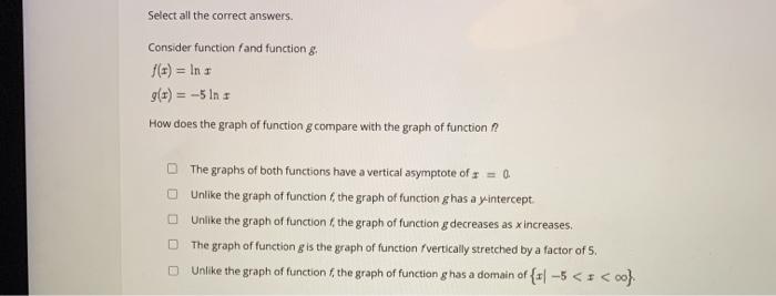 Solved Select All The Correct Answers Consider Function
