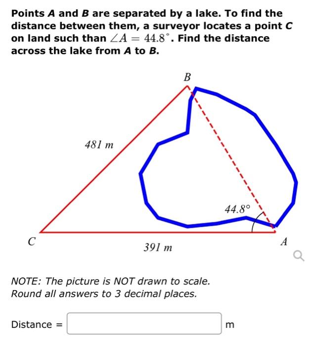 Solved Points A and B are separated by a lake. To find the | Chegg.com