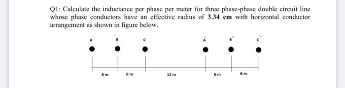 Solved Q1 Calculate The Inductance Per Phase Per Meter For