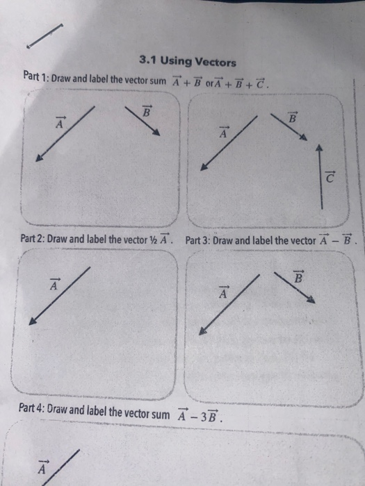 Solved 3.1 Using Vectors Part 1: Draw and label the vector | Chegg.com
