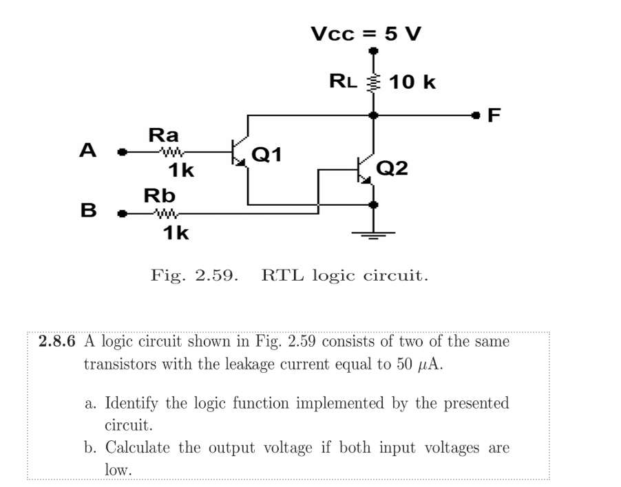 Solved Fig. 2.59. ﻿RTL logic circuit. 2.8.6 ﻿A logic circuit | Chegg.com