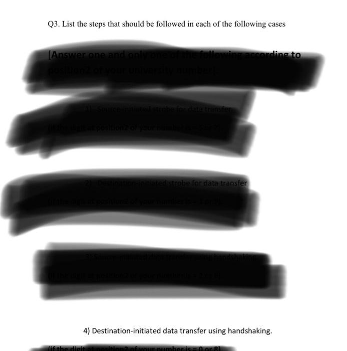 Solved Q3. List the steps that should be followed in each of | Chegg.com