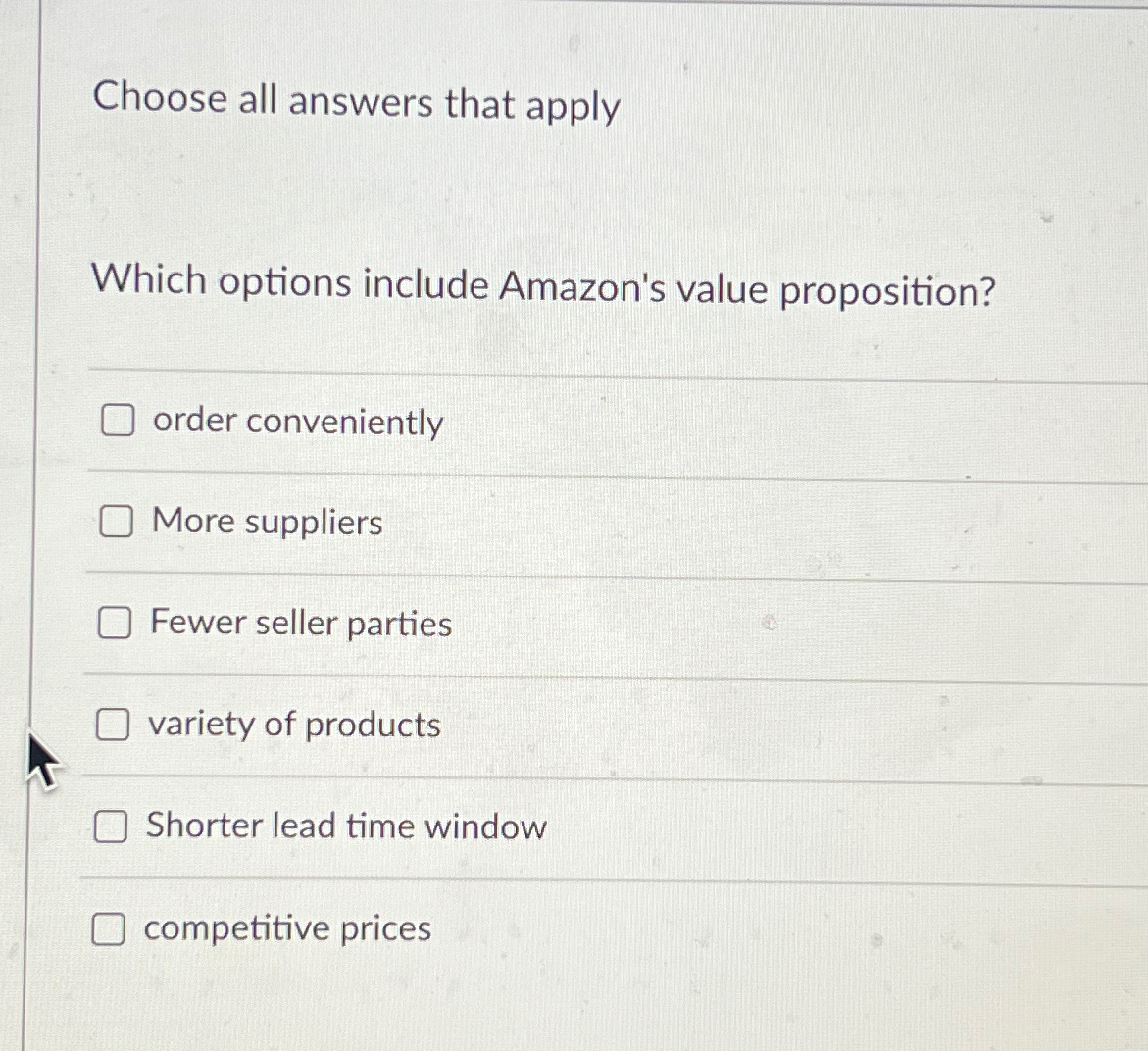 Solved Choose all answers that applyWhich options include | Chegg.com