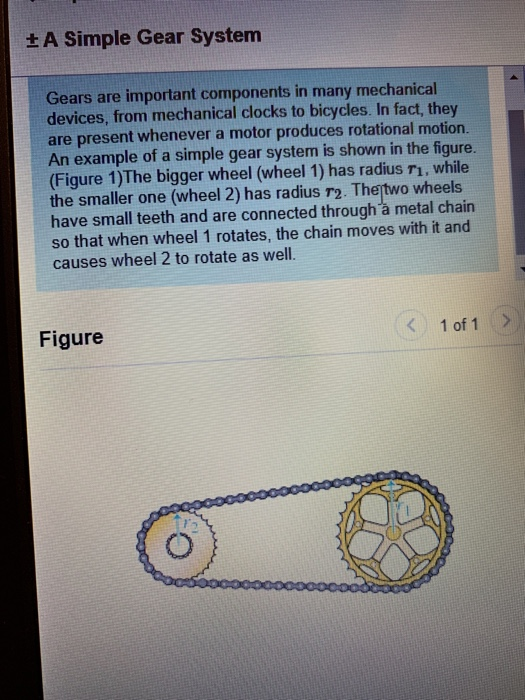 Solved + A Simple Gear System Gears are important components | Chegg.com