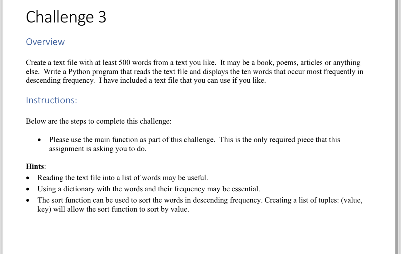 Solved Challenge 3OverviewCreate a text file with at least | Chegg.com