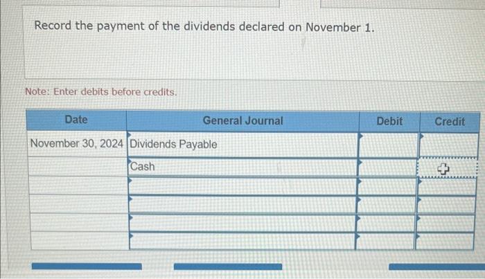 Solved Record the declaration of a cash dividend on its | Chegg.com