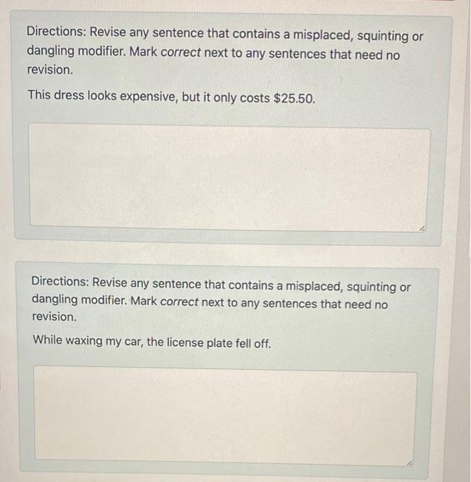 Directions: Revise any sentence that contains a | Chegg.com