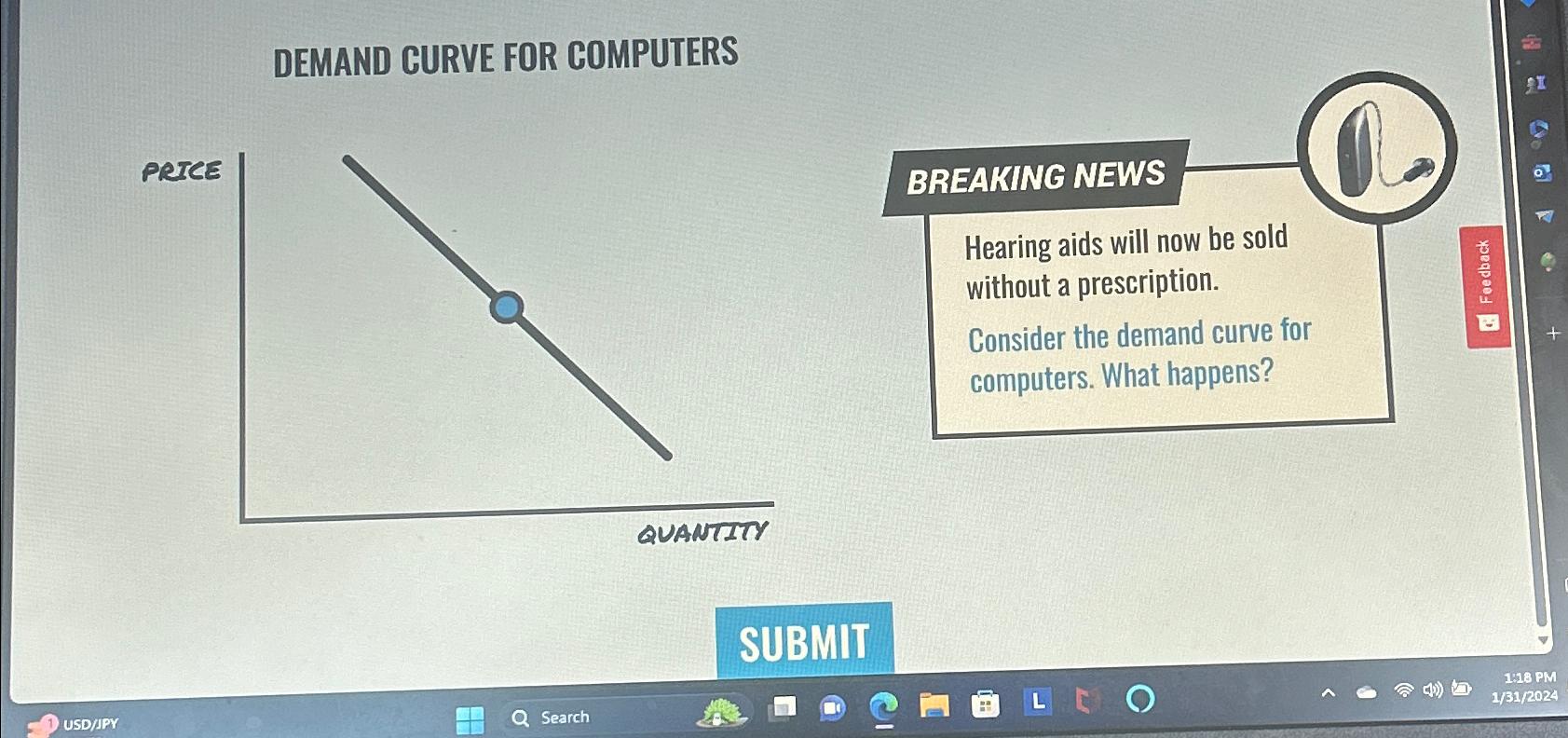 Solved DEMAND CURVE FOR COMPUTERSBREAKING NEWSHearing aids | Chegg.com