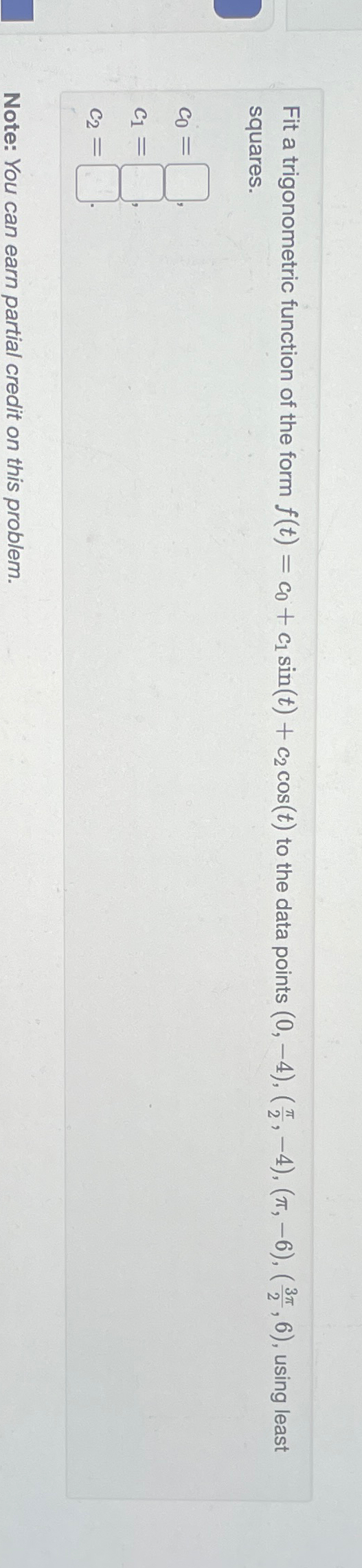 Solved Fit a trigonometric function of the form | Chegg.com