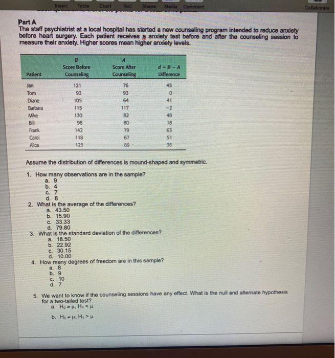 Solved Insert Table Chart Text Shape Media Comment | Chegg.com
