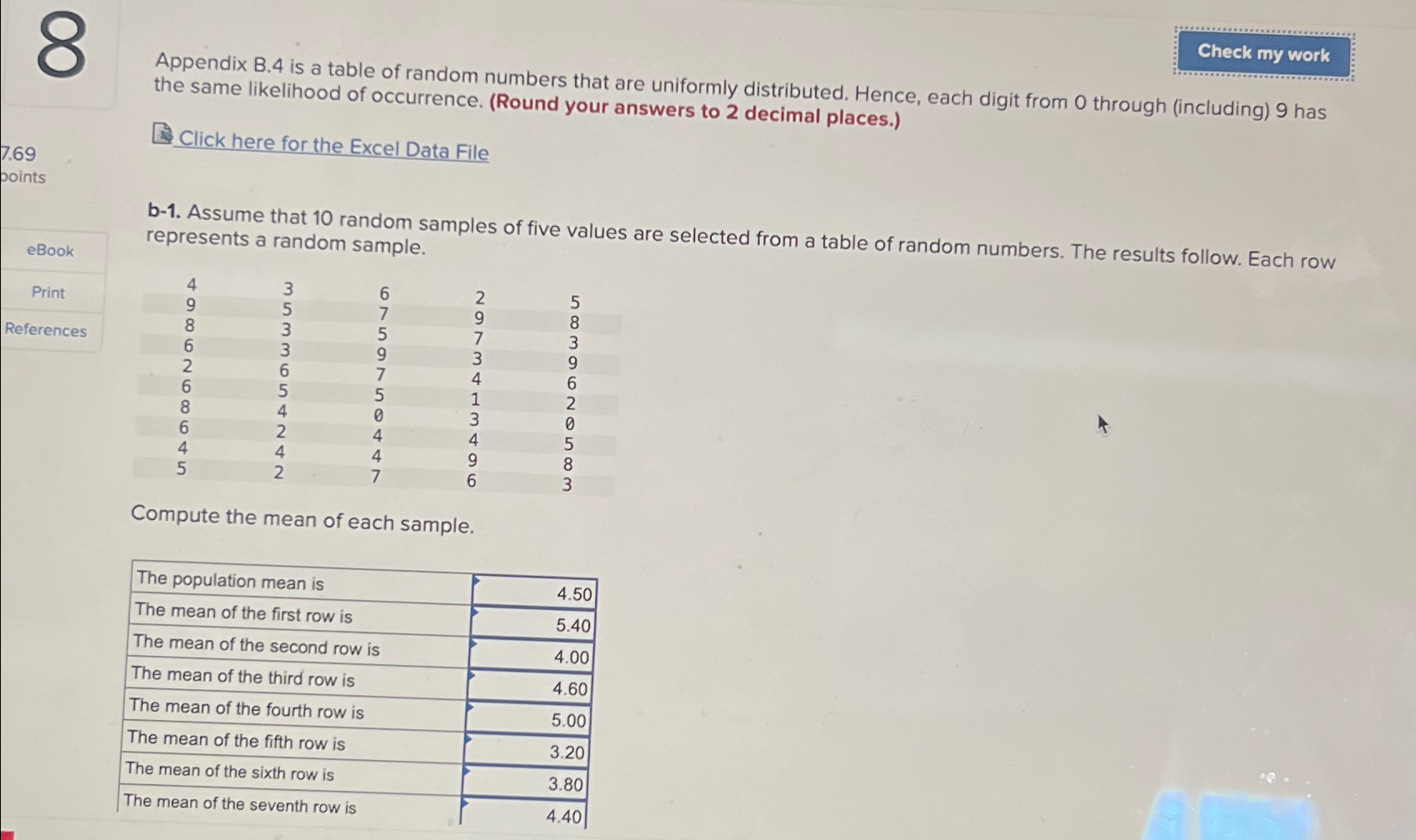 Solved Appendix B. 4 ﻿is a table of random numbers that are | Chegg.com