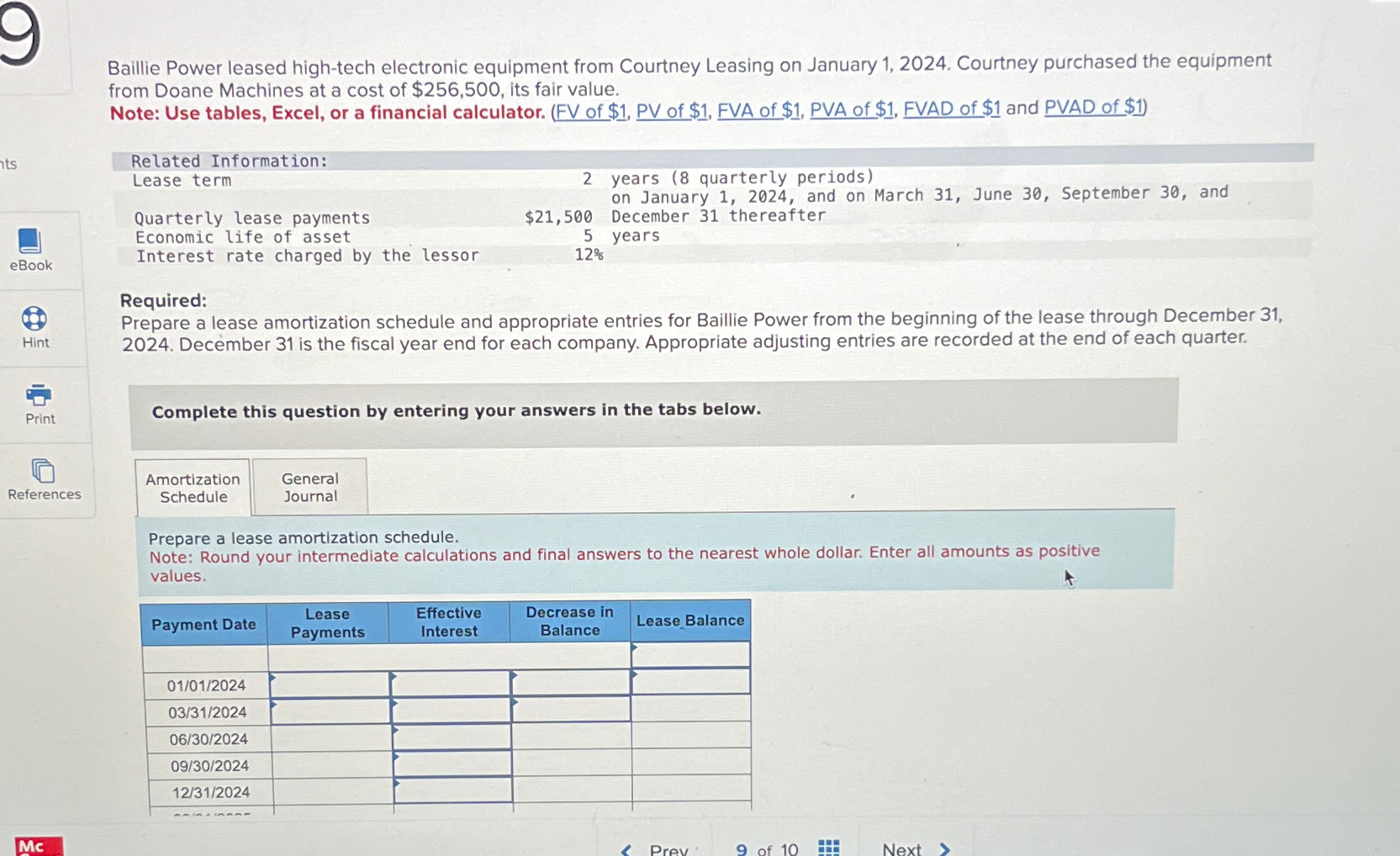 Solved Baillie Power leased high-tech electronic equipment | Chegg.com