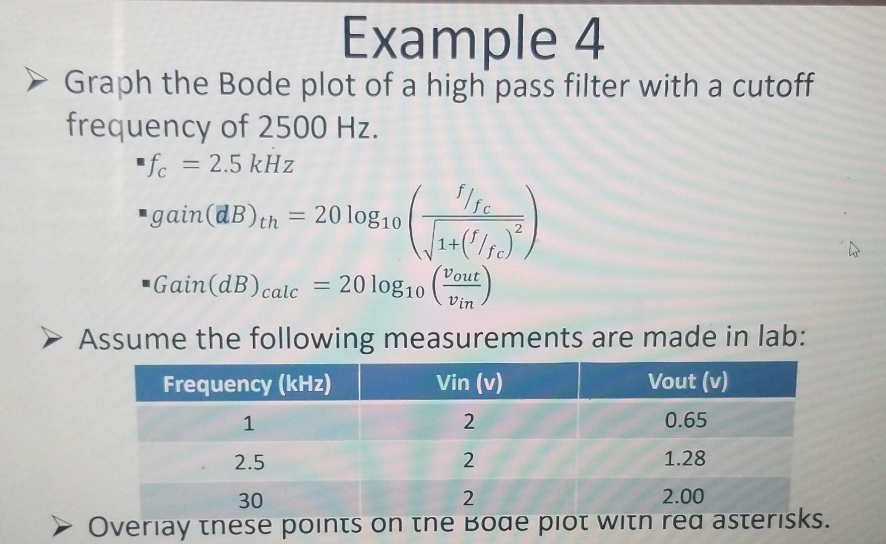 Solved Semi-log Graphs and Bode Plots Graphs with one axis | Chegg.com