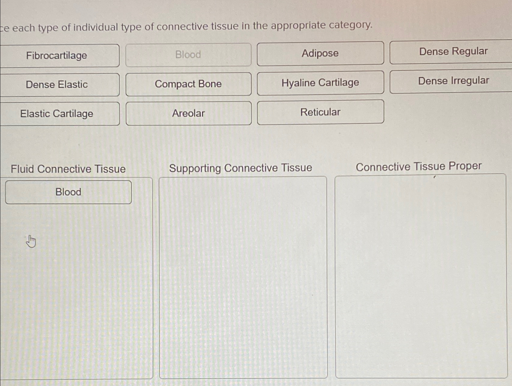 Solved ee each type of individual type of connective tissue | Chegg.com