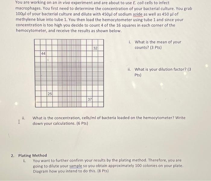 Solved You are working on an in vivo experiment and are | Chegg.com