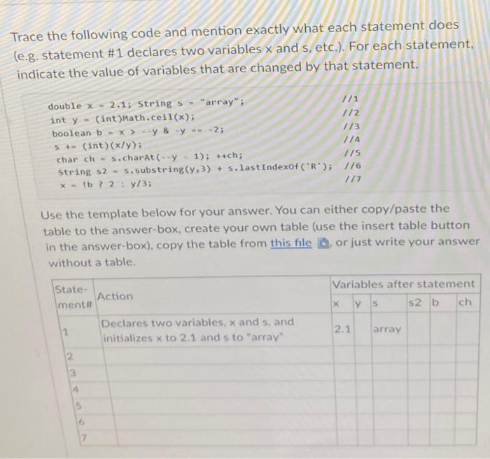 Solved Trace the following code and mention exactly what | Chegg.com
