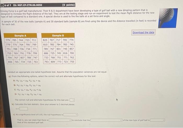 Solved riving Force is a goif ball manufactures. Their R \& | Chegg.com