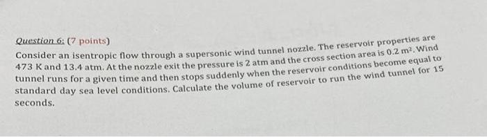 Solved Consider an isentropic flow through a supersonic wind | Chegg.com