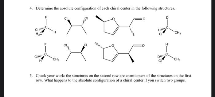 Solved 4. Determine the absolute configuration of each | Chegg.com