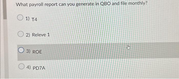 Solved What payroll report can you generate in QBO and file | Chegg.com