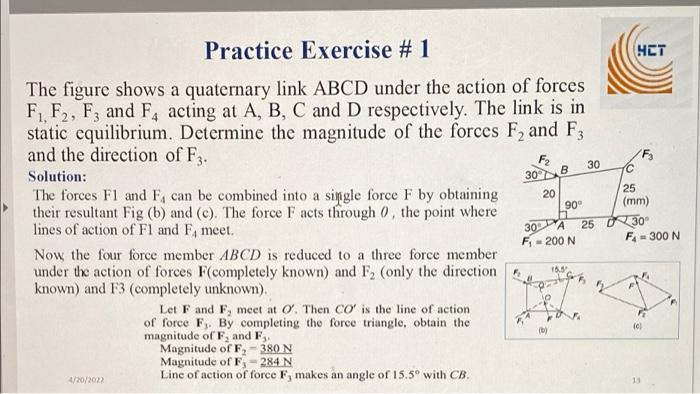 Solved 30 B C 30 20 Practice Exercise #1 HCT The figure | Chegg.com