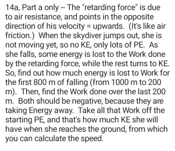 14a, Part a only - The "retarding force" is due to | Chegg.com