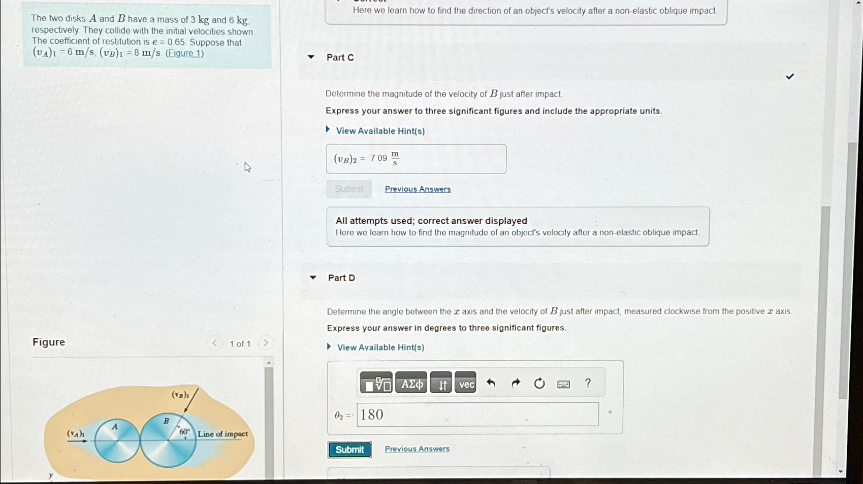 Solved The two disks A and B ﻿have a mass of 3kg ﻿and 6kg. | Chegg.com