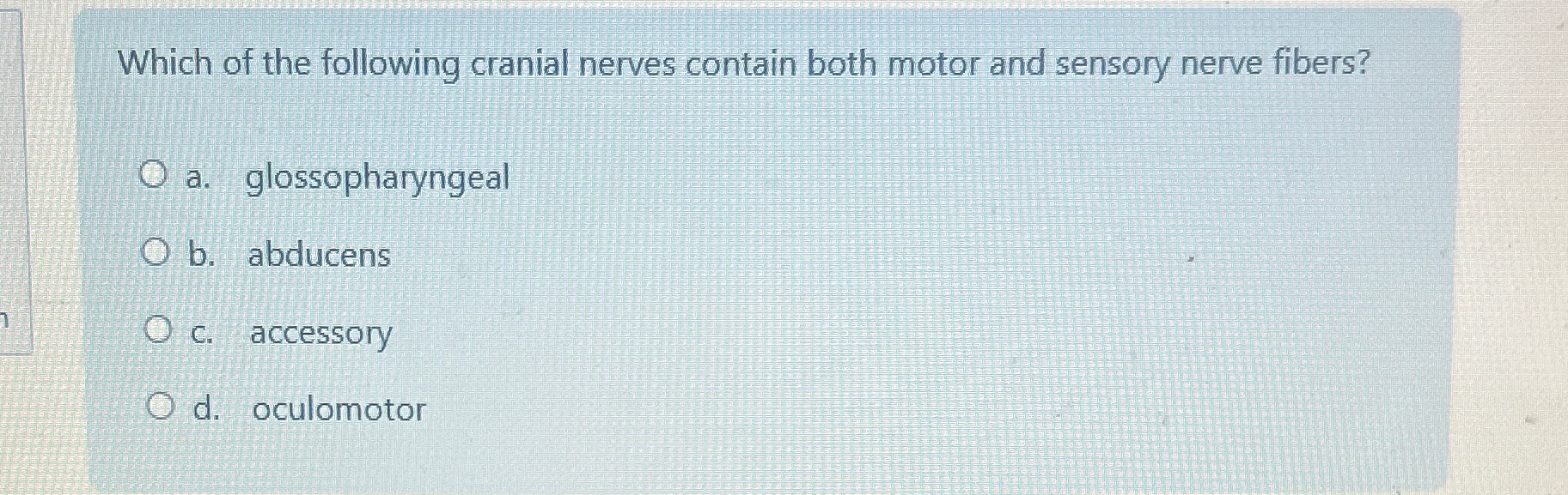 Solved Which of the following cranial nerves contain both | Chegg.com