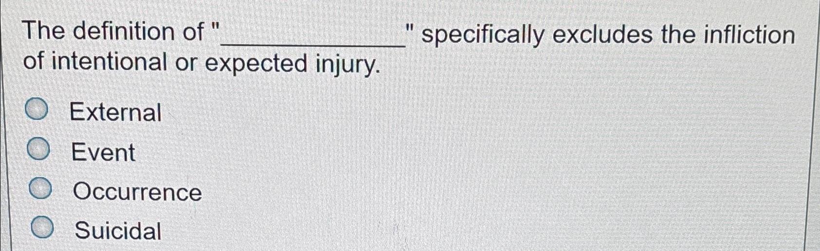 Solved The definition of " ﻿"specifically excludes the | Chegg.com