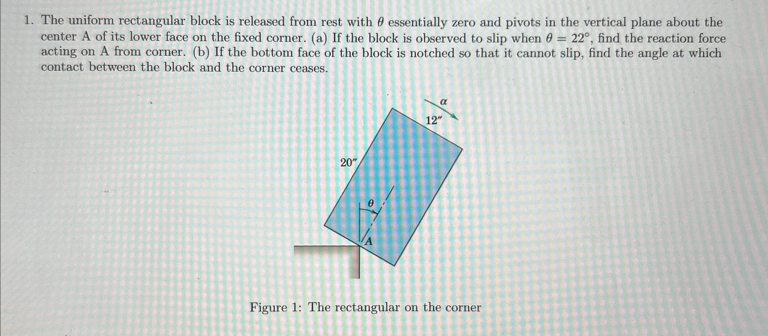 The uniform rectangular block is released from rest | Chegg.com