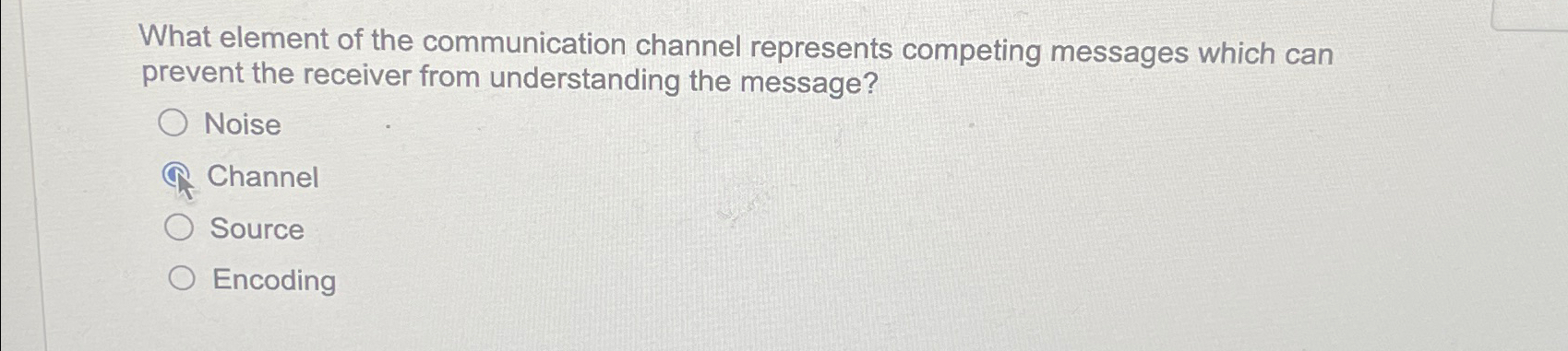 Solved What element of the communication channel represents | Chegg.com