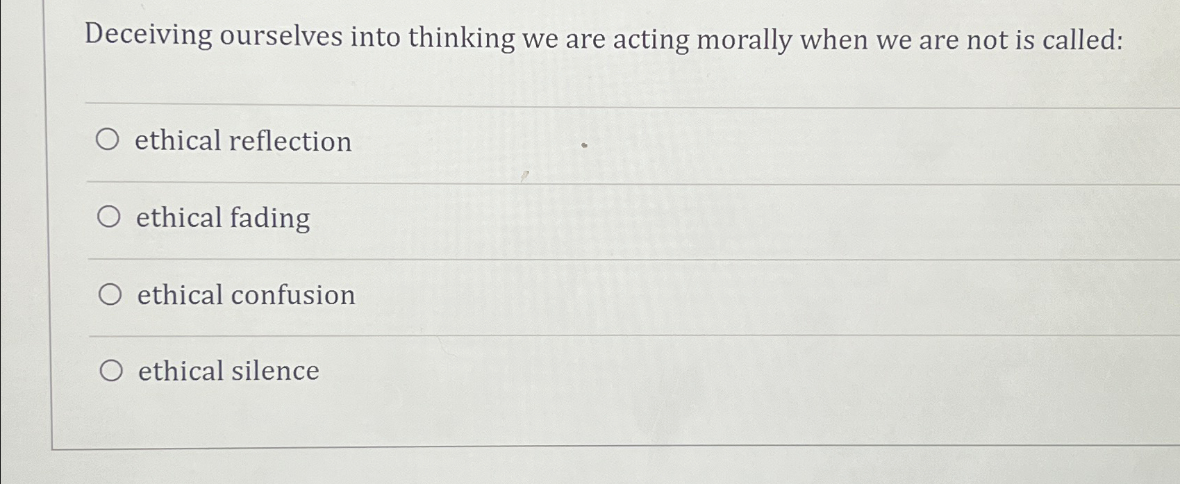Solved Deceiving ourselves into thinking we are acting | Chegg.com