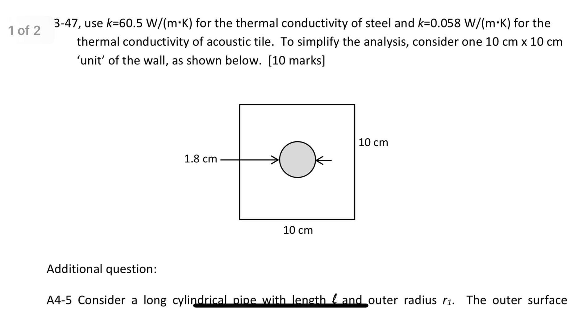 Solved Additional question: A4-5 Consider a long cylindrical | Chegg.com