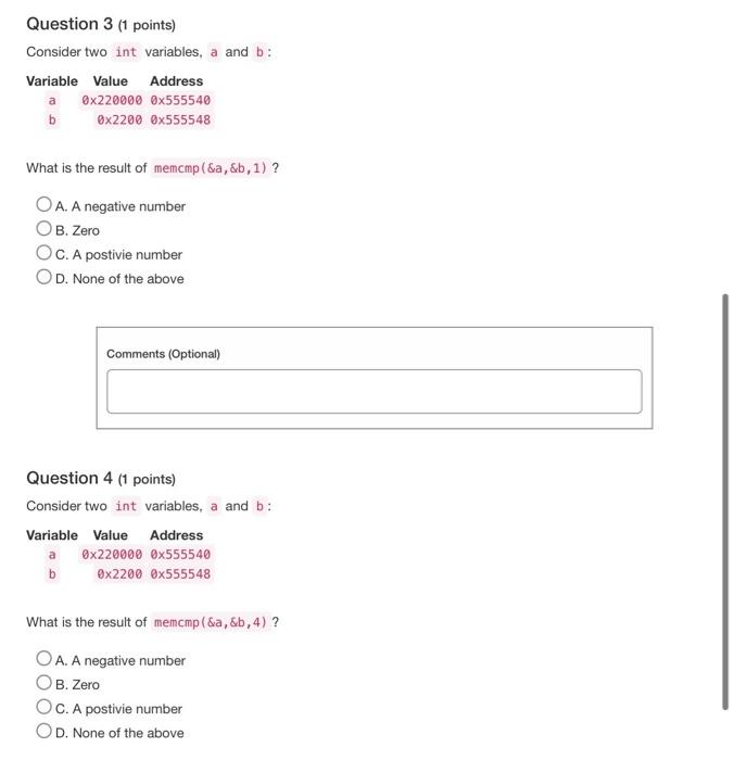 Solved Consider two int variables, a and b : What is the | Chegg.com