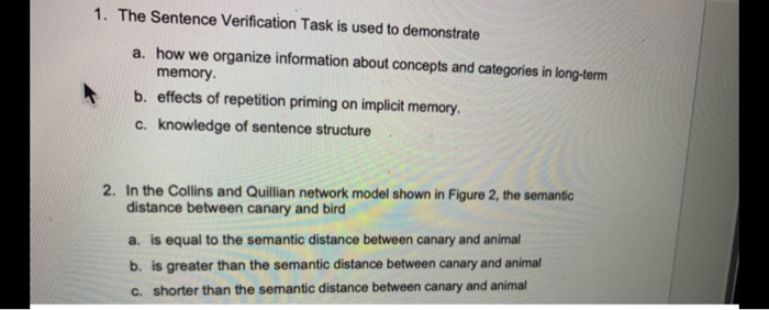 3. In a Sentence Verification task, deciding whether | Chegg.com