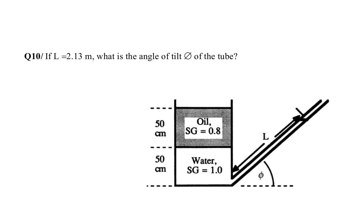 Solved Q10/ ﻿If L=2.13m, ﻿what is the angle of tilt O? ﻿of | Chegg.com