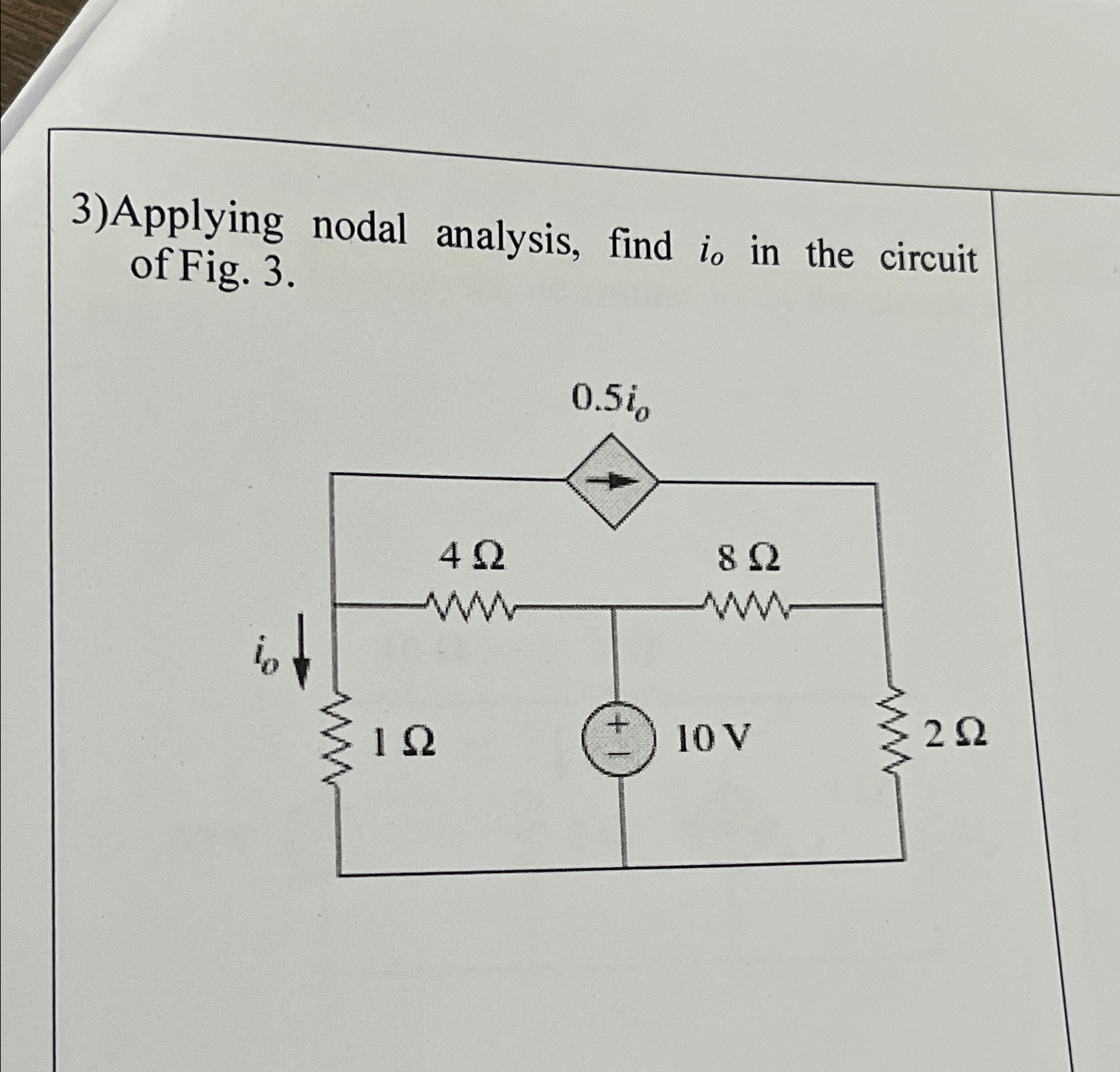 Solved Applying nodal analysis, find io ﻿in the circuit of | Chegg.com
