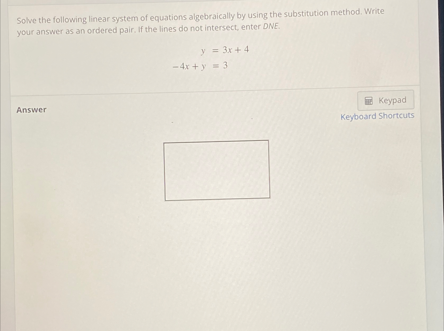 Solved Solve the following linear system of equations | Chegg.com