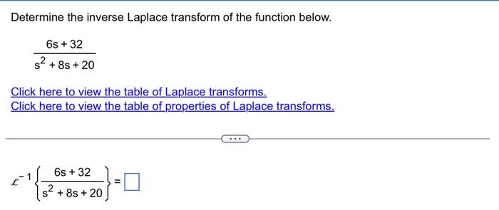 Solved Determine the inverse Laplace transform of the | Chegg.com